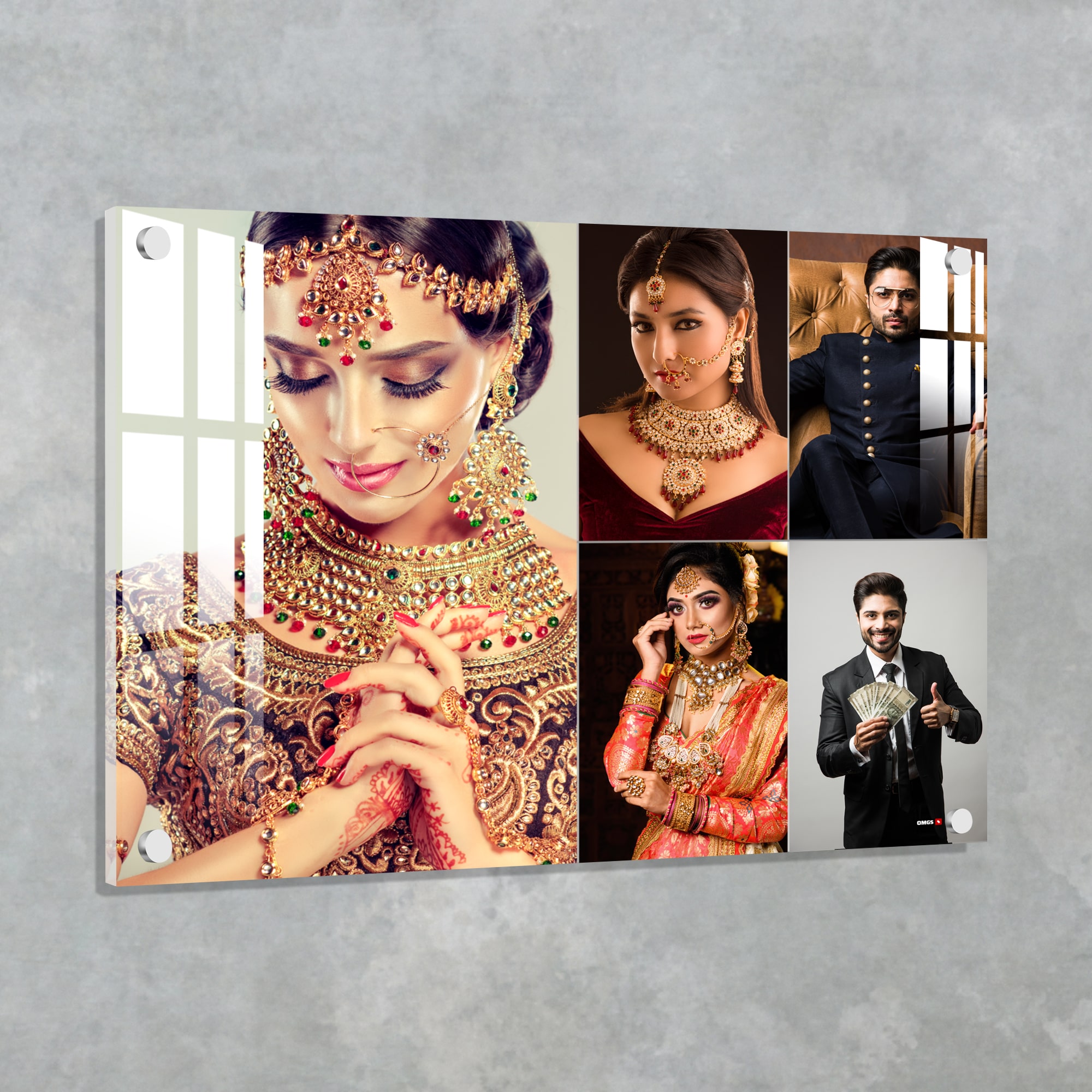 5 Pics Collage Premium Acrylic Wall Photo – OMGs