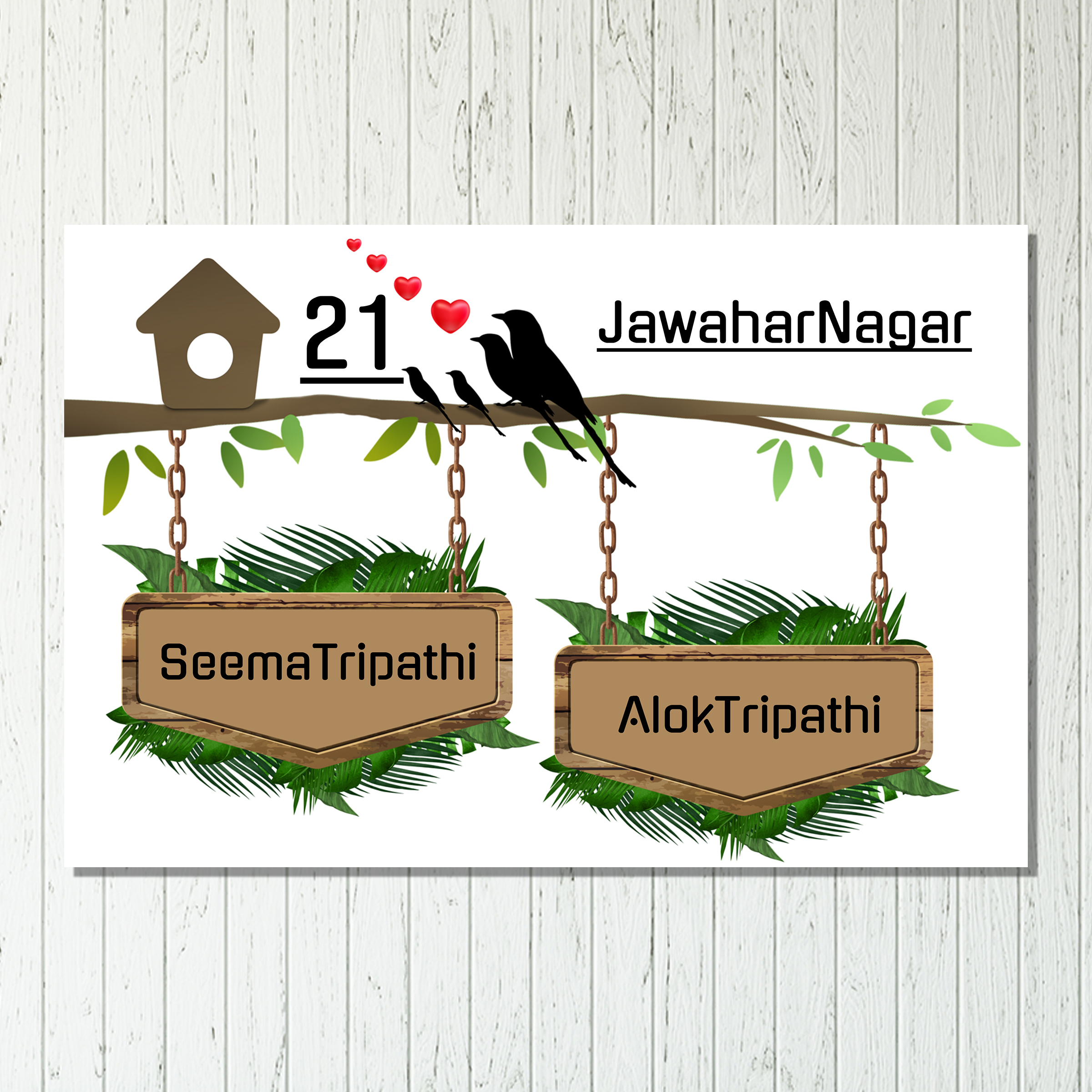 Birds Acrylic Designer Name Plate – OMGs