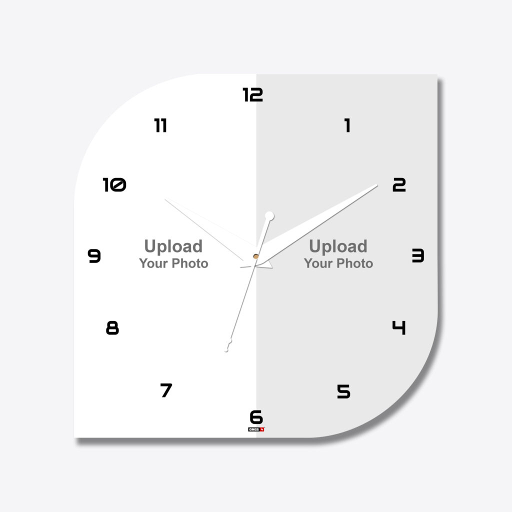 2 Photo Leaf Shape Acrylic Wall Clock | OMGS | OMGS